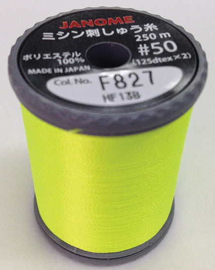 Fluorescent Embroidery Thread Lemon - Janome J-Shop