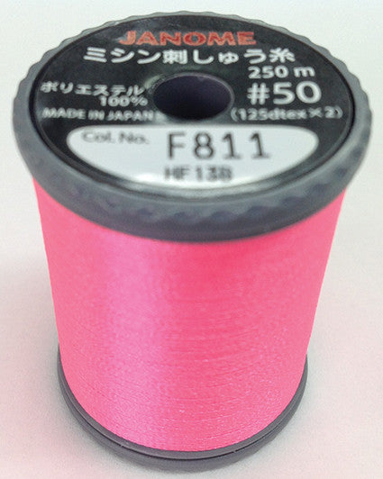 Fluorescent Embroidery Thread Salmon Pink - Janome J-Shop